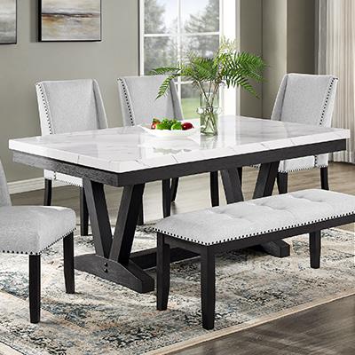 Faux marble top dining table store