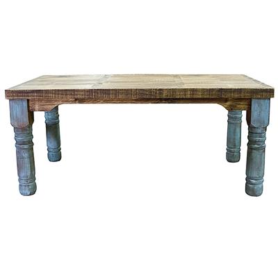 Turquoise Wood Farmhouse Table Navajoa Mesquite Dining Table Turquoise